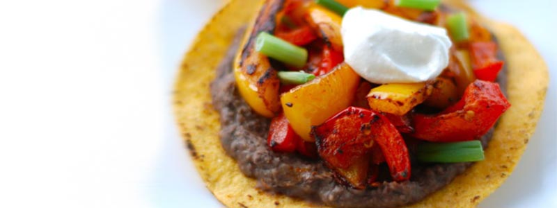 Roasted Bell Pepper Toastadas Recipe|Pepper Salad Recipe