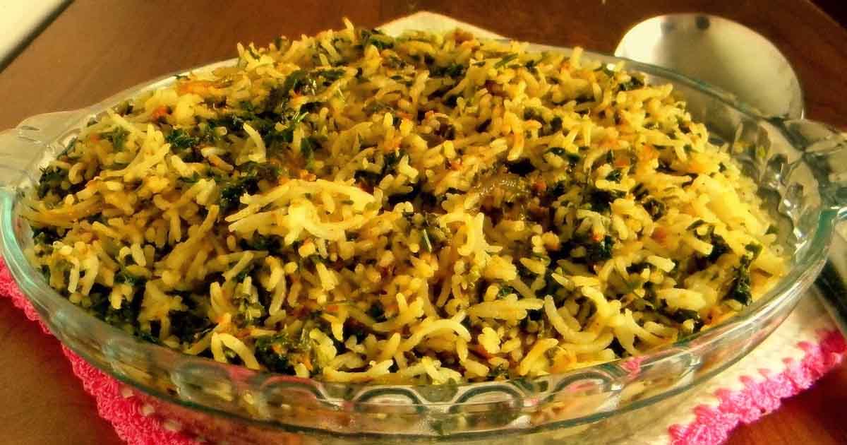Healthy Methi Pulao recipe - Fenugreek Leaves Rice Recipe