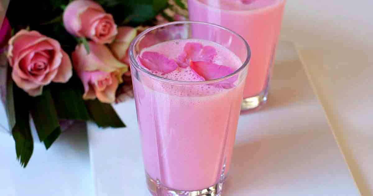 Sweet Rose Lassi Recipe | Hungryforever