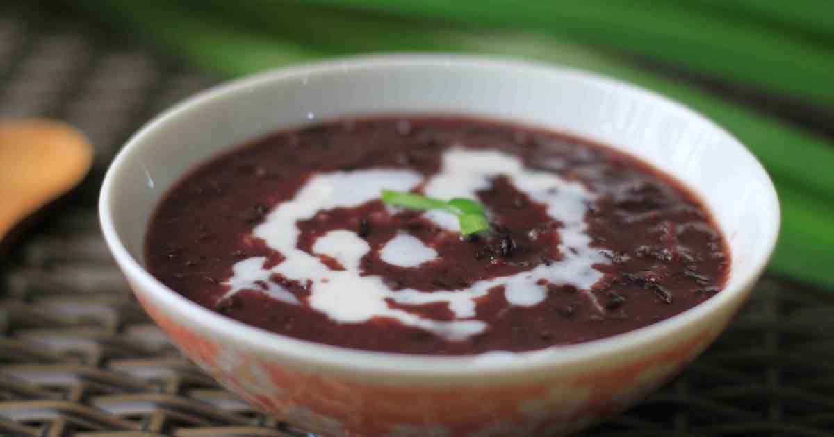 Thai Red Rice Pudding Recipe with Coconut Milk|Thai Recipe