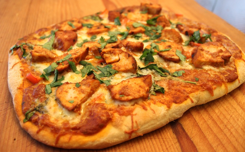 Chicken Tikka Pizza Recipe | Hungryforever