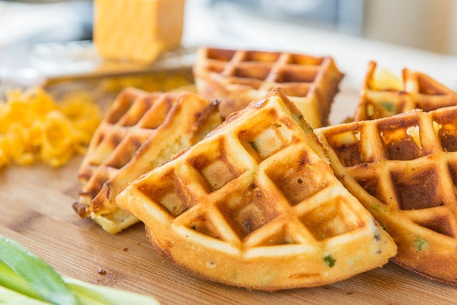 Bacon Cheddar Waffles Recipe - HungryForever Food Blog