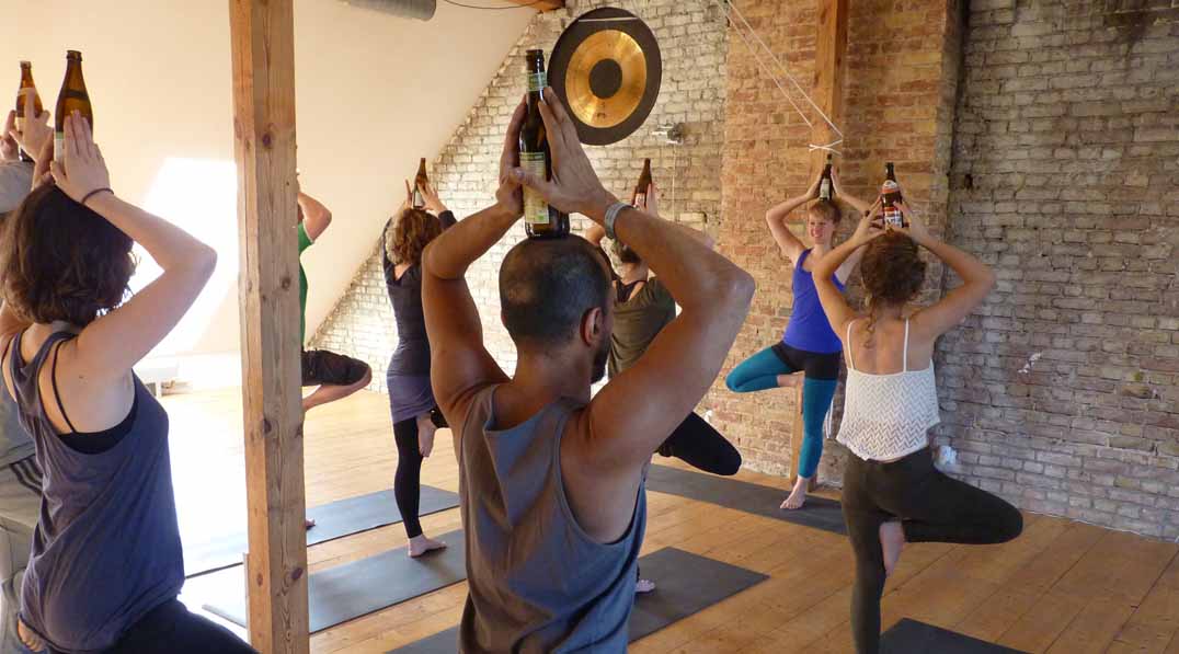 You Can Now Relax Completely By Drinking Beer While Doing Yoga ...