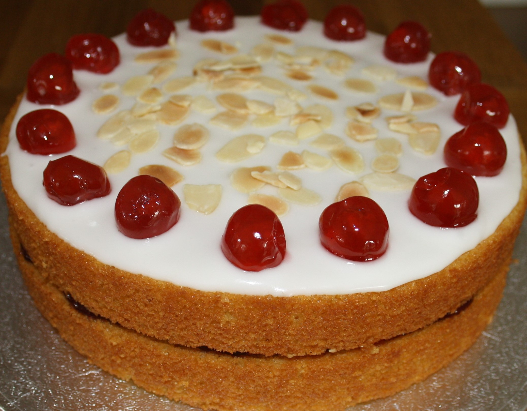 Cherry Bakewell Cake Recipe | Cherry Bakewell Traybake Recipe