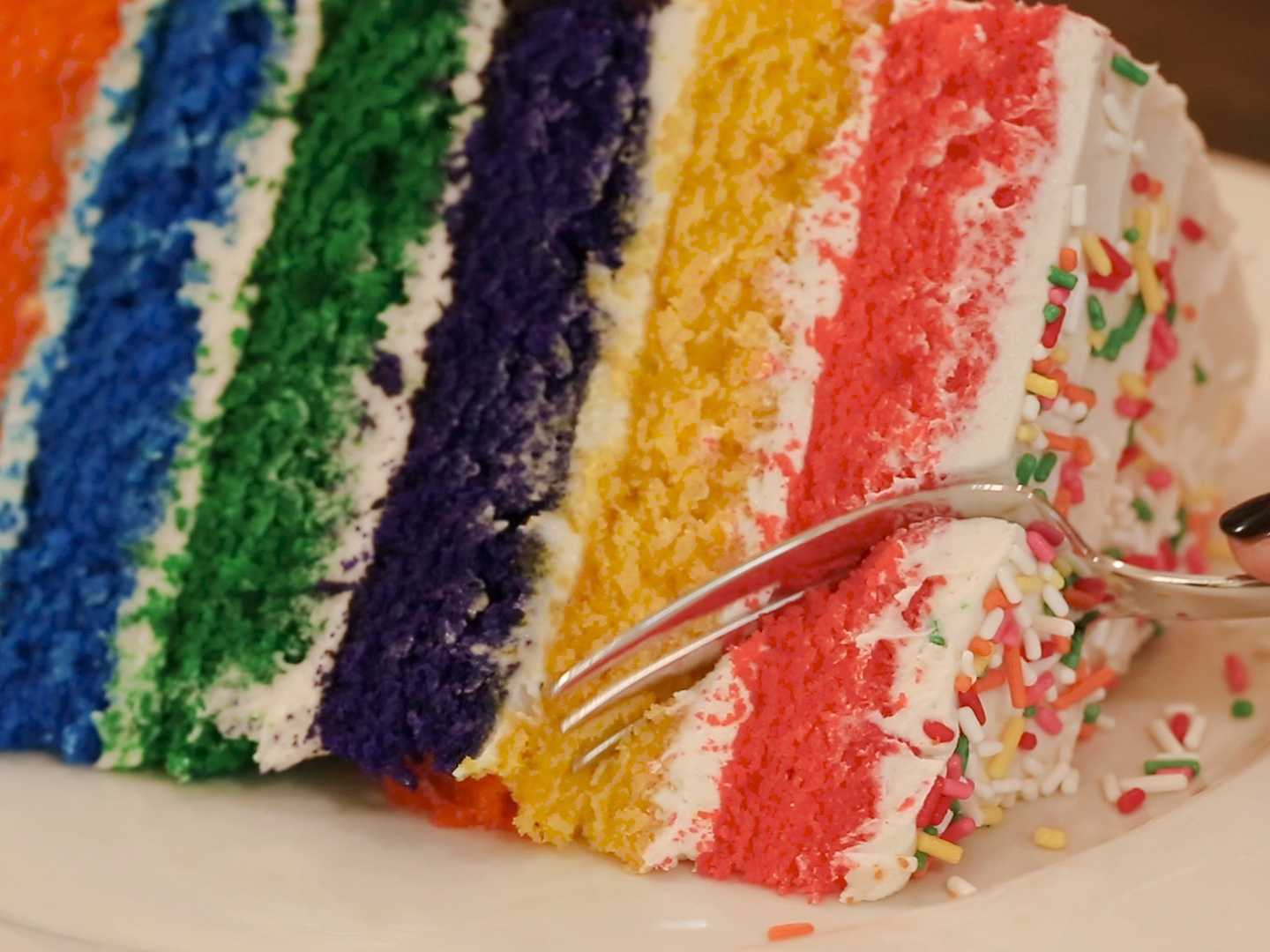 Easy Rainbow Cake Recipe | How To Make Rainbow Cake Frosting