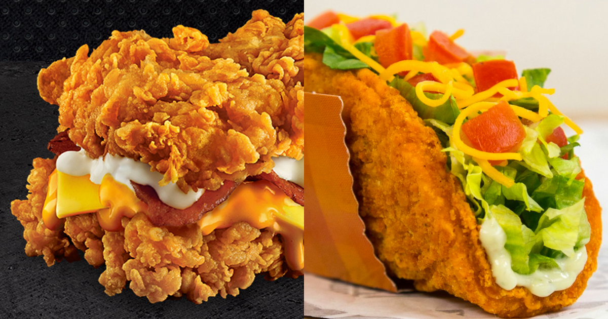 KFC’s Double Down v/s Taco Bell’s Naked Crispy Chicken Taco: India ...