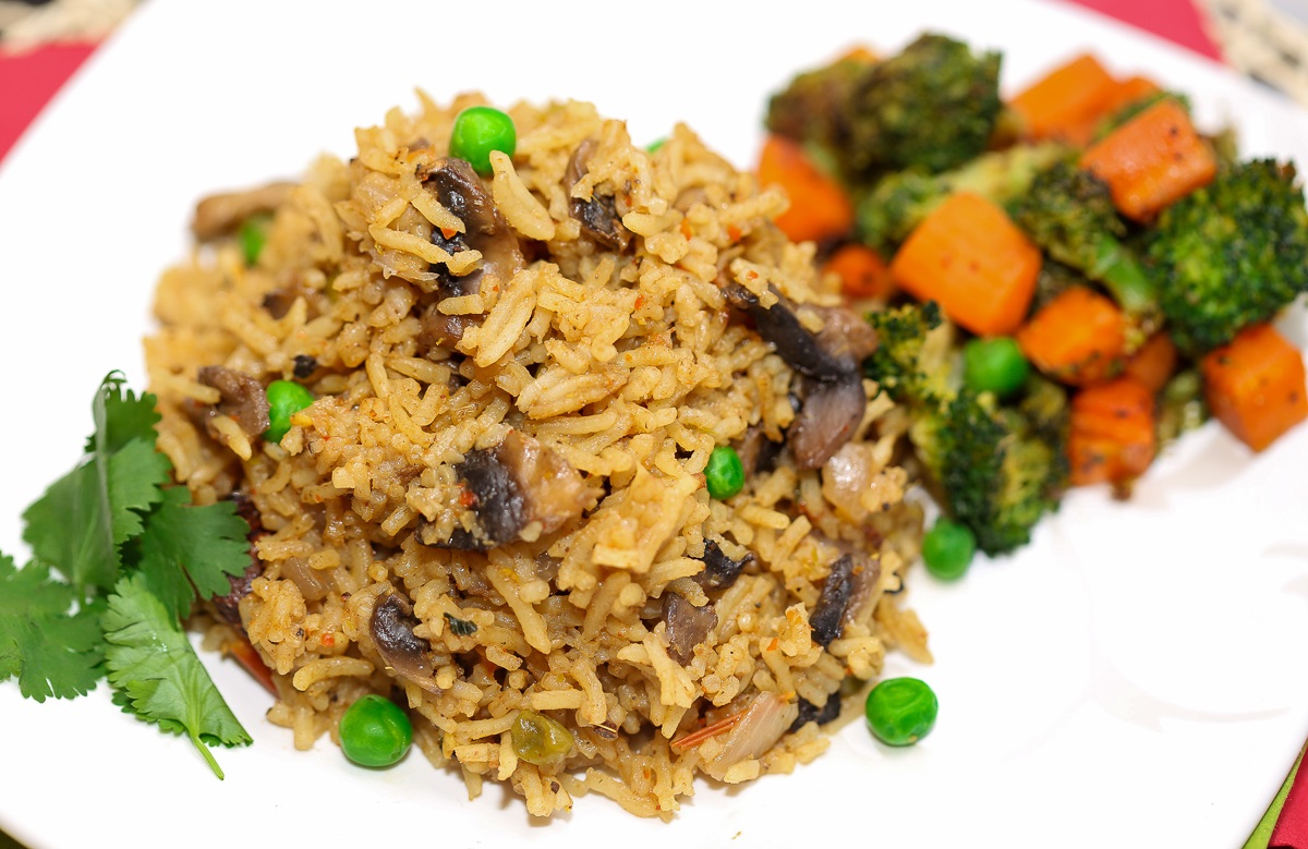 Mushroom Biryani Recipe | How To Make Mushroom Biryani - HungryForever