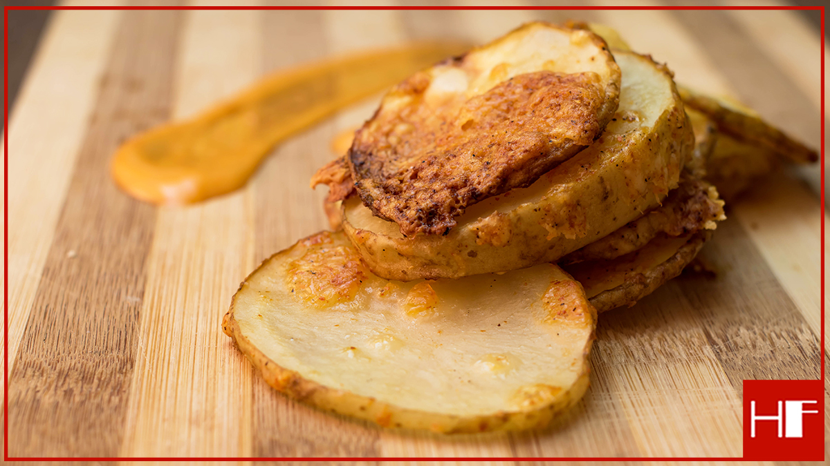 Crispy Cheesy baked potato chips - HungryForever Food Blog