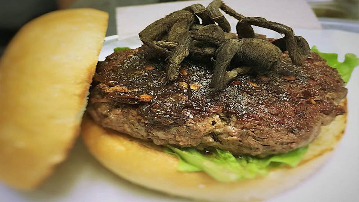 Would You Try This Tarantula Burger Challenge? - HungryForever Food Blog