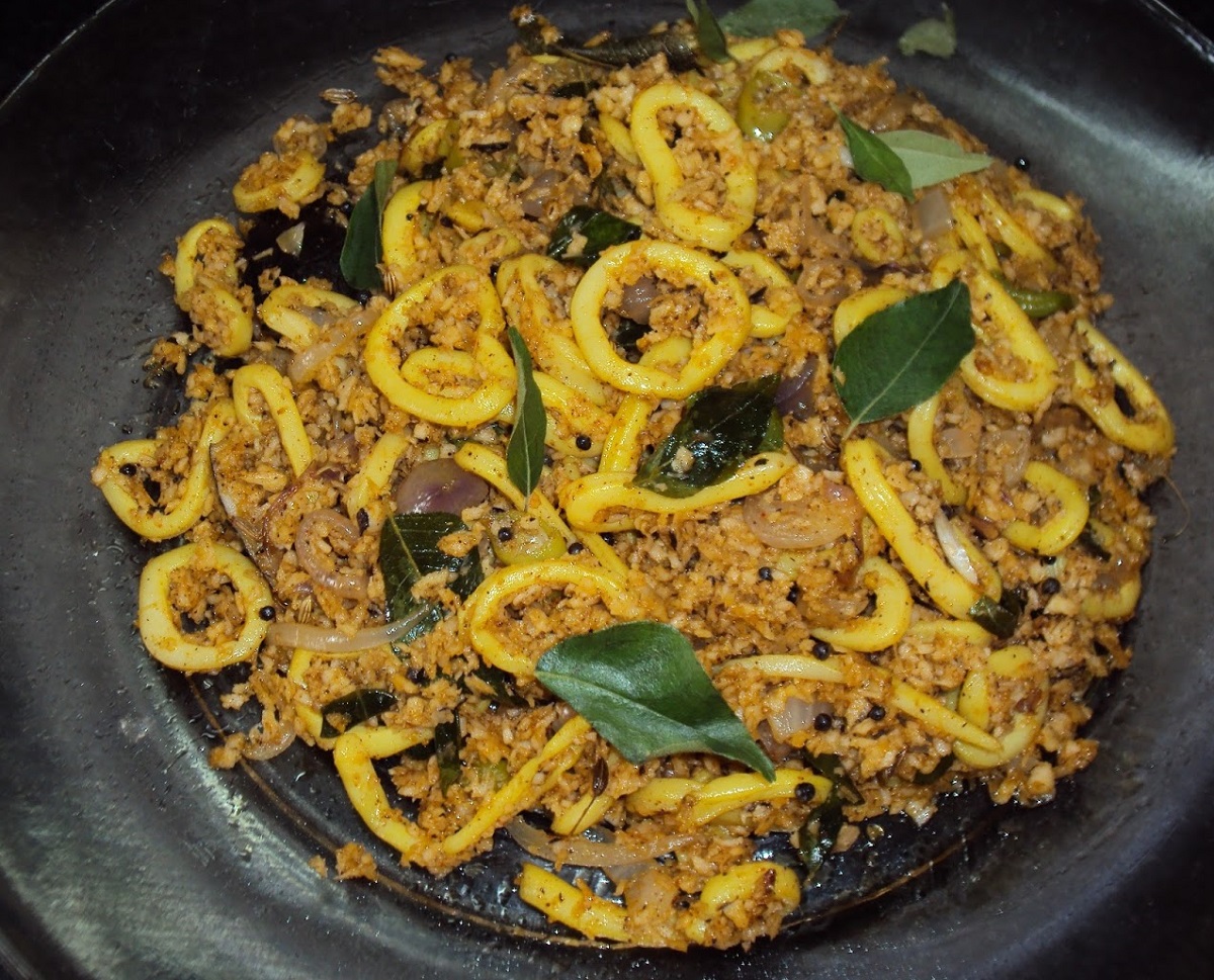 Kanava Thoran Recipe | Kerala Squid Thoran Recipe | Koonthal Thoran